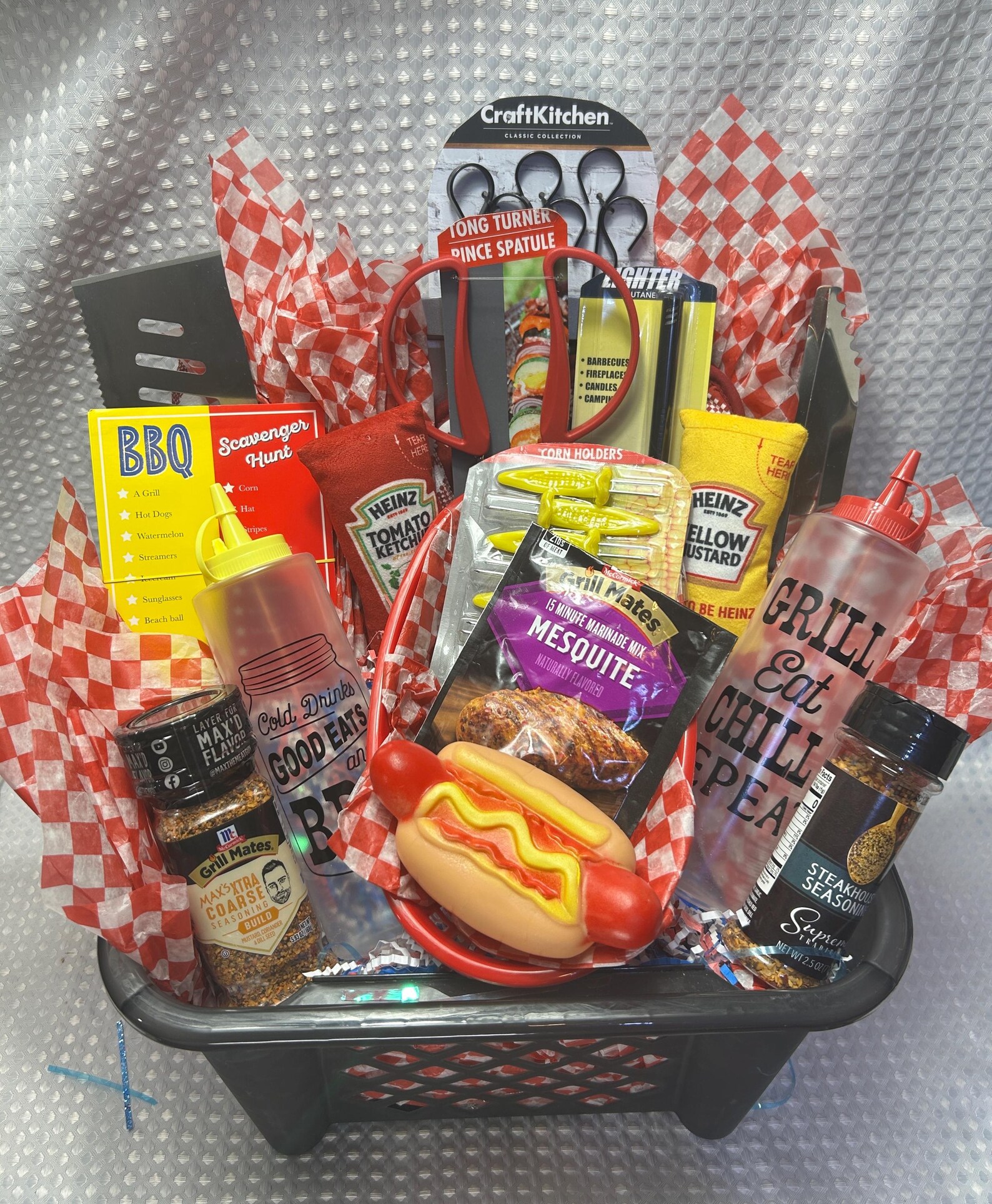 BBQ Backyard Grilling Gift Basket-grill Utensils- for Man, Father ...