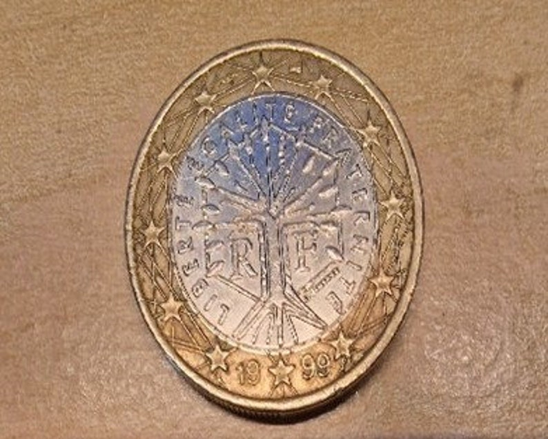 France 1-euro 1999 A Stylized Tree Plus Motto Liberte - Etsy