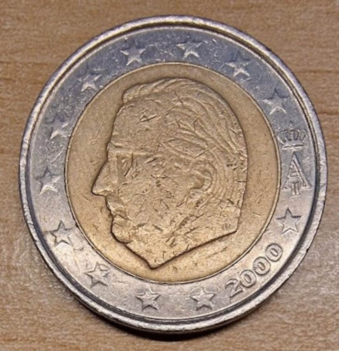 Belgium 2 Euros 2000 – the Portrait - Effigy and Monogram of King ...