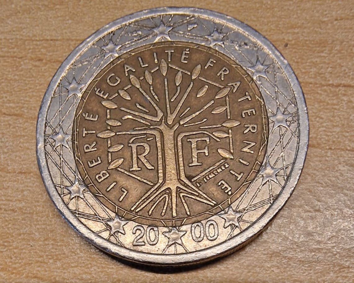 France 2-euro 2000 A Tree With Motto Liberte Egalite Fraternite KM 1289 ...