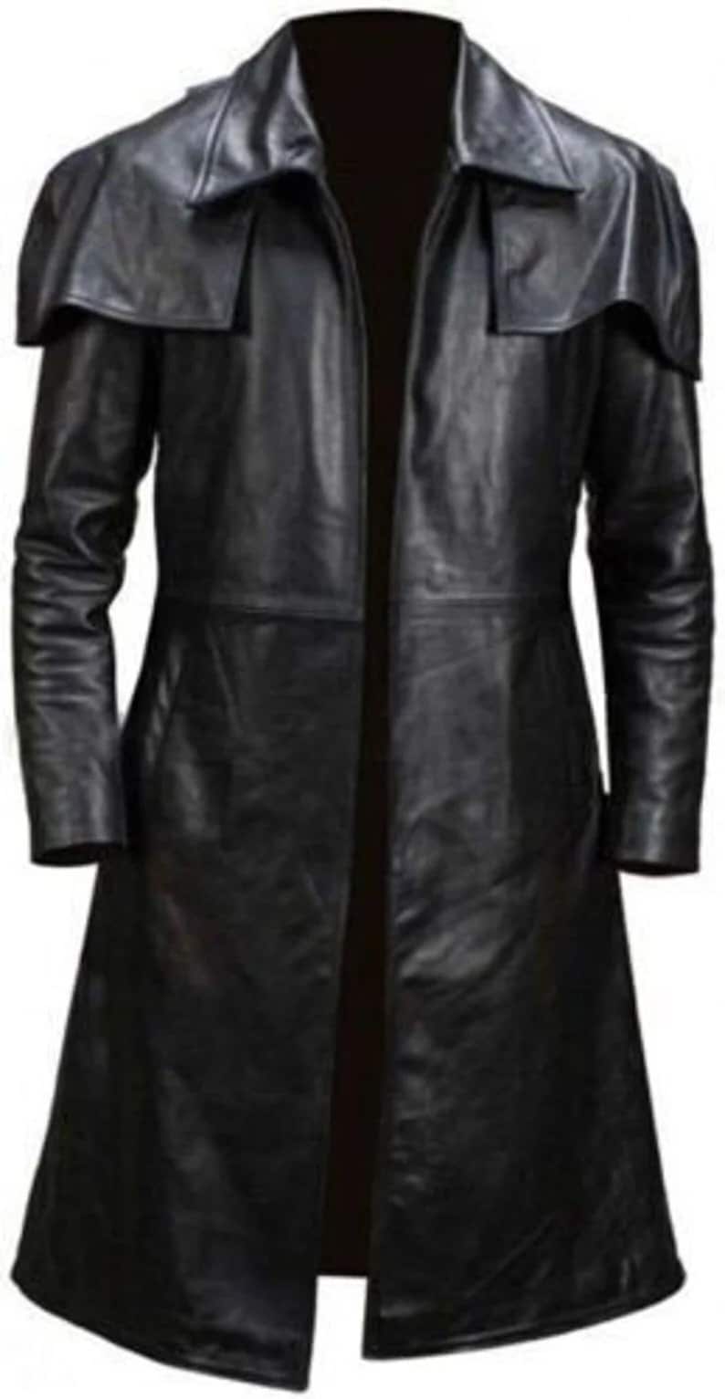 Men Ranger A7 Fallout Real Leather Duster Trench Handmade Costume Coat ...