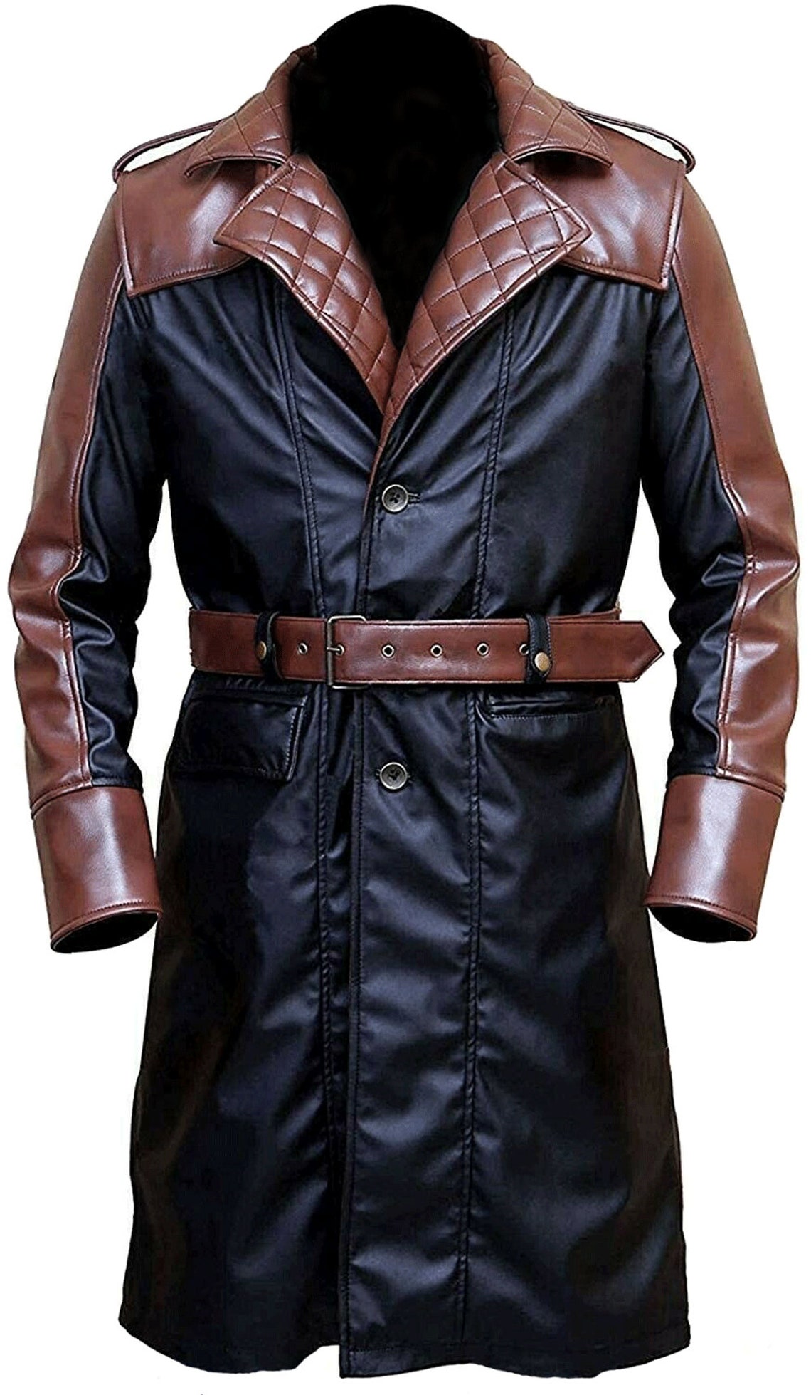 Men's Jacob Game Cosplay Costume Leather Handmade Trench Coat - Etsy