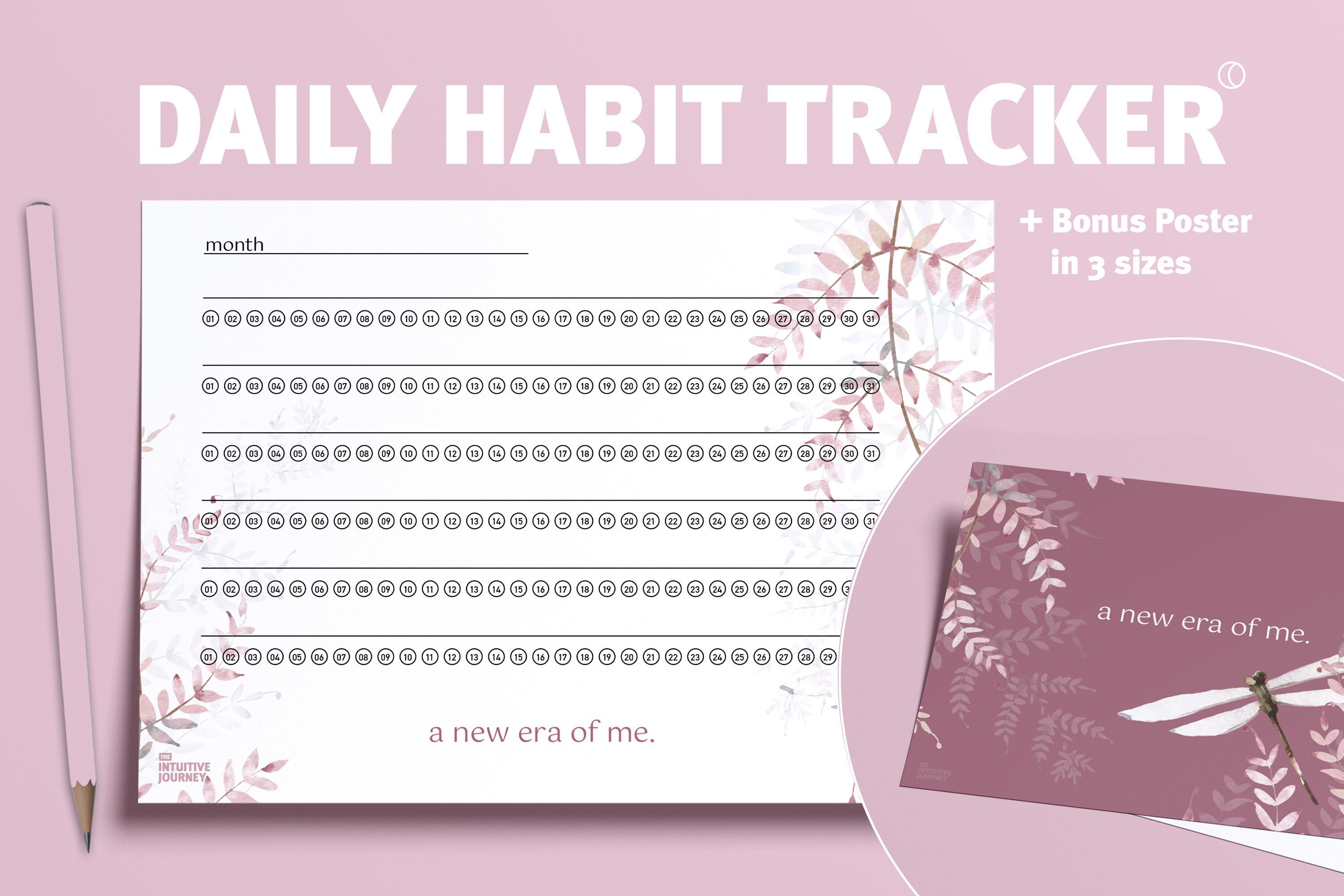 Daily Habit Tracker Printable Aesthetic Habit Planner PDF - Etsy