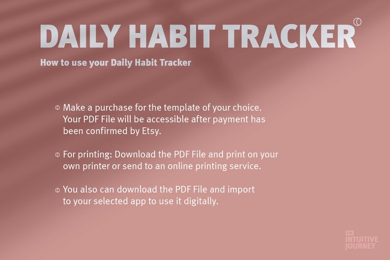 Daily Habit Tracker Printable Aesthetic Habit Planner PDF Motivation ...