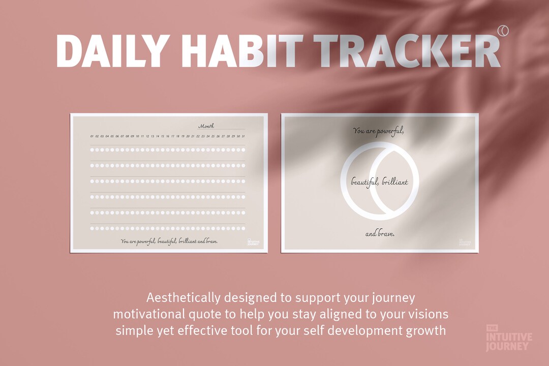 Daily Habit Tracker Printable Aesthetic Habit Planner PDF Motivation ...