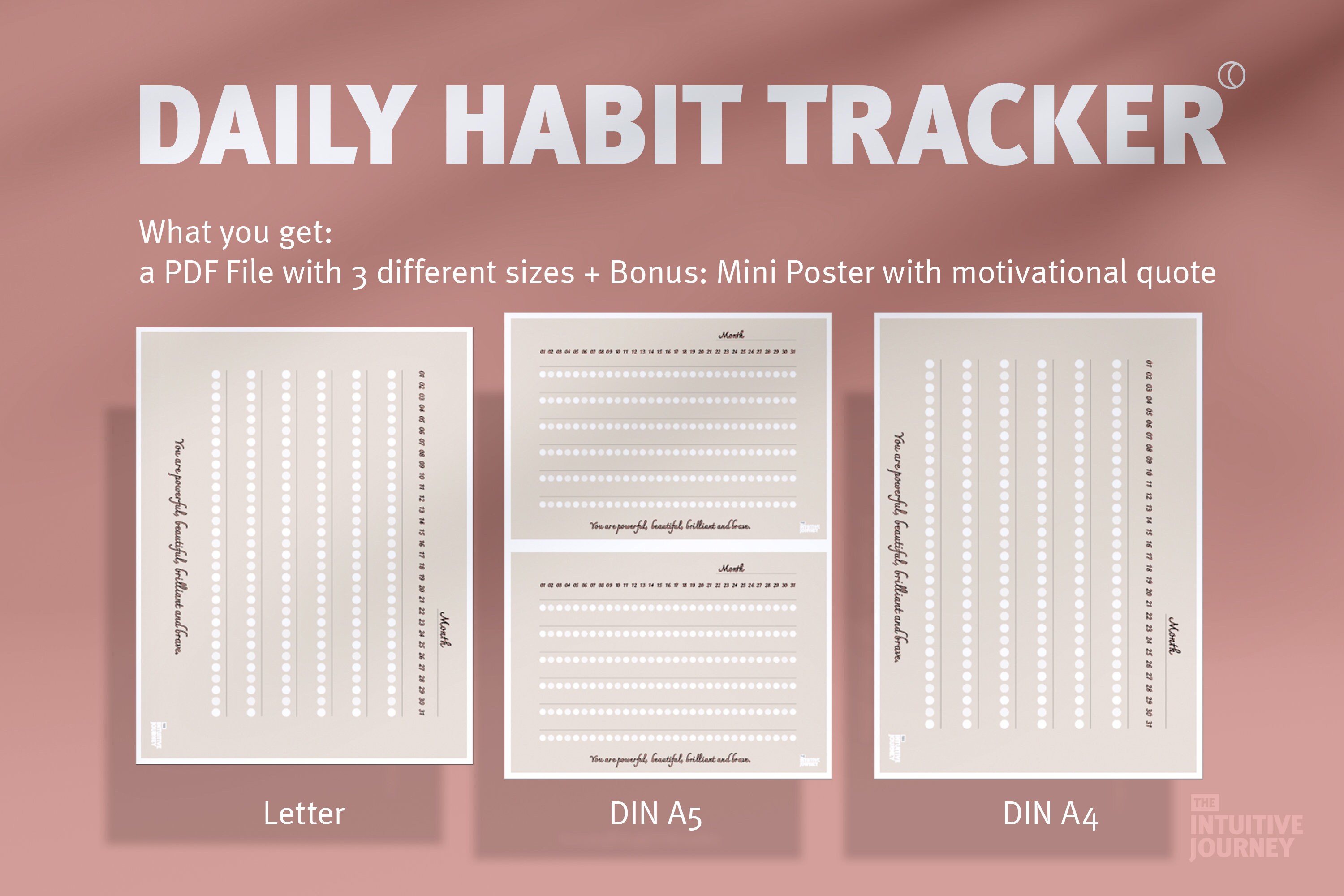 Daily Habit Tracker Printable Aesthetic Habit Planner PDF Motivation ...