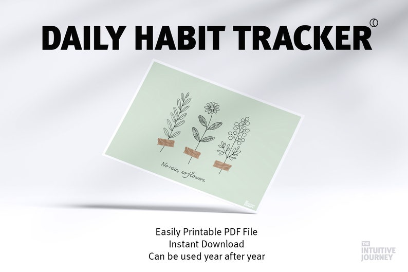 Daily Habit Tracker Printable Tracker Selflove Aesthetic Habit Planner ...