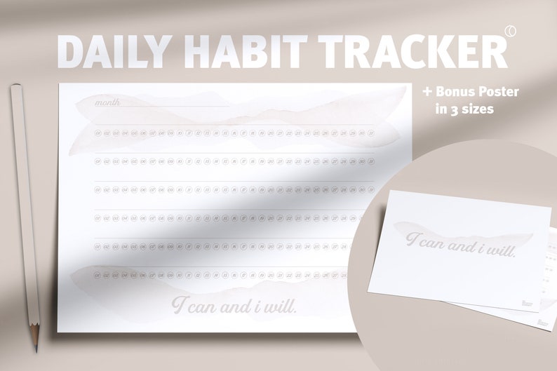 Daily Habit Tracker Printable Tracker Selflove Aesthetic Habit Planner ...