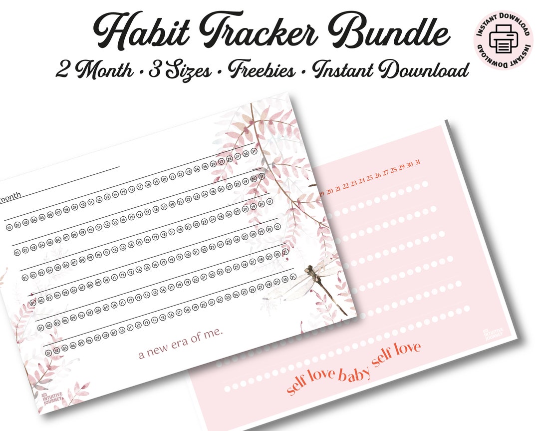 Habit Tracker Bundle Daily Weekly Monthly Habit Planner Goal Tracker ...