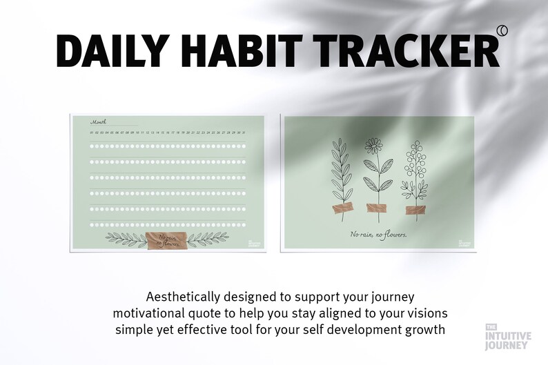 Daily Habit Tracker Printable Tracker Selflove Aesthetic Habit Planner ...