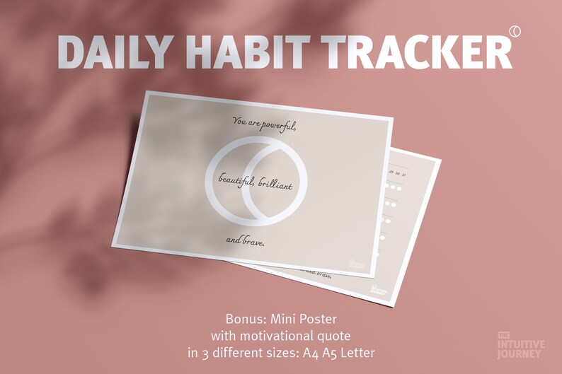 Daily Habit Tracker Printable Aesthetic Habit Planner PDF Motivation ...