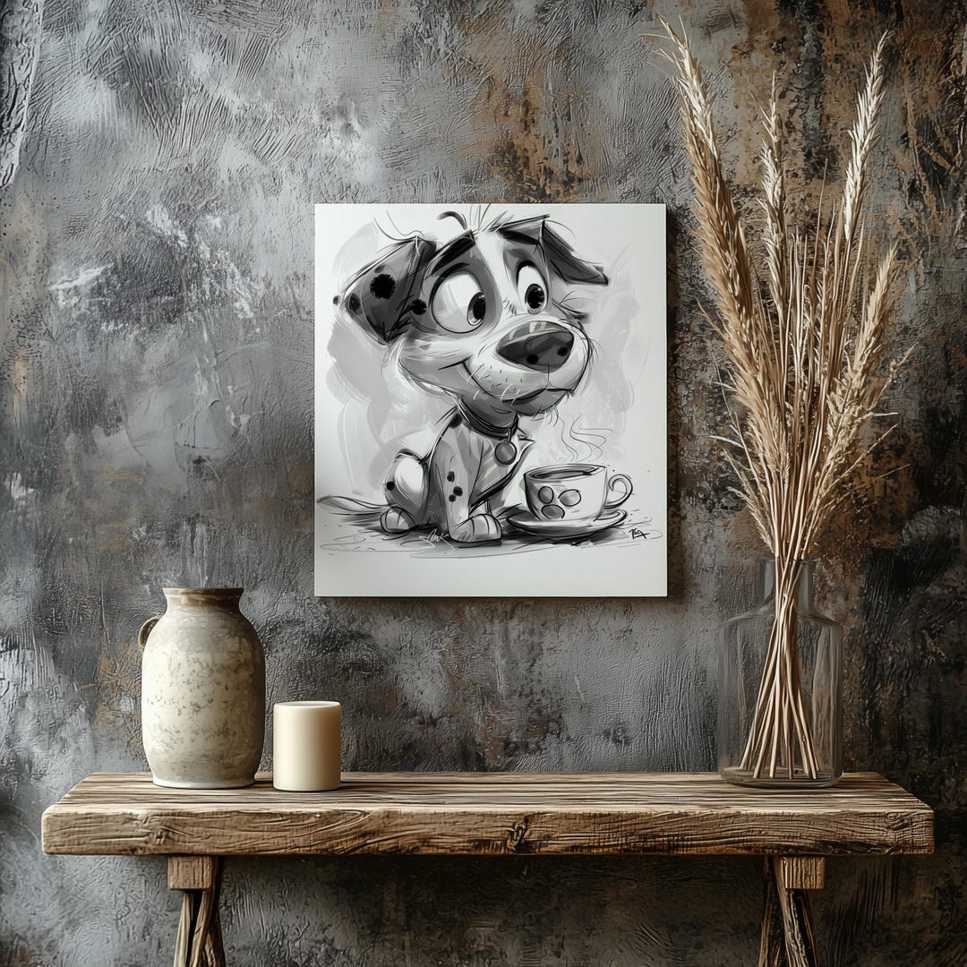 Animated Boxer Portrait – Cartoon Dog Art on Canvas – Cute Pet Gift - Etsy