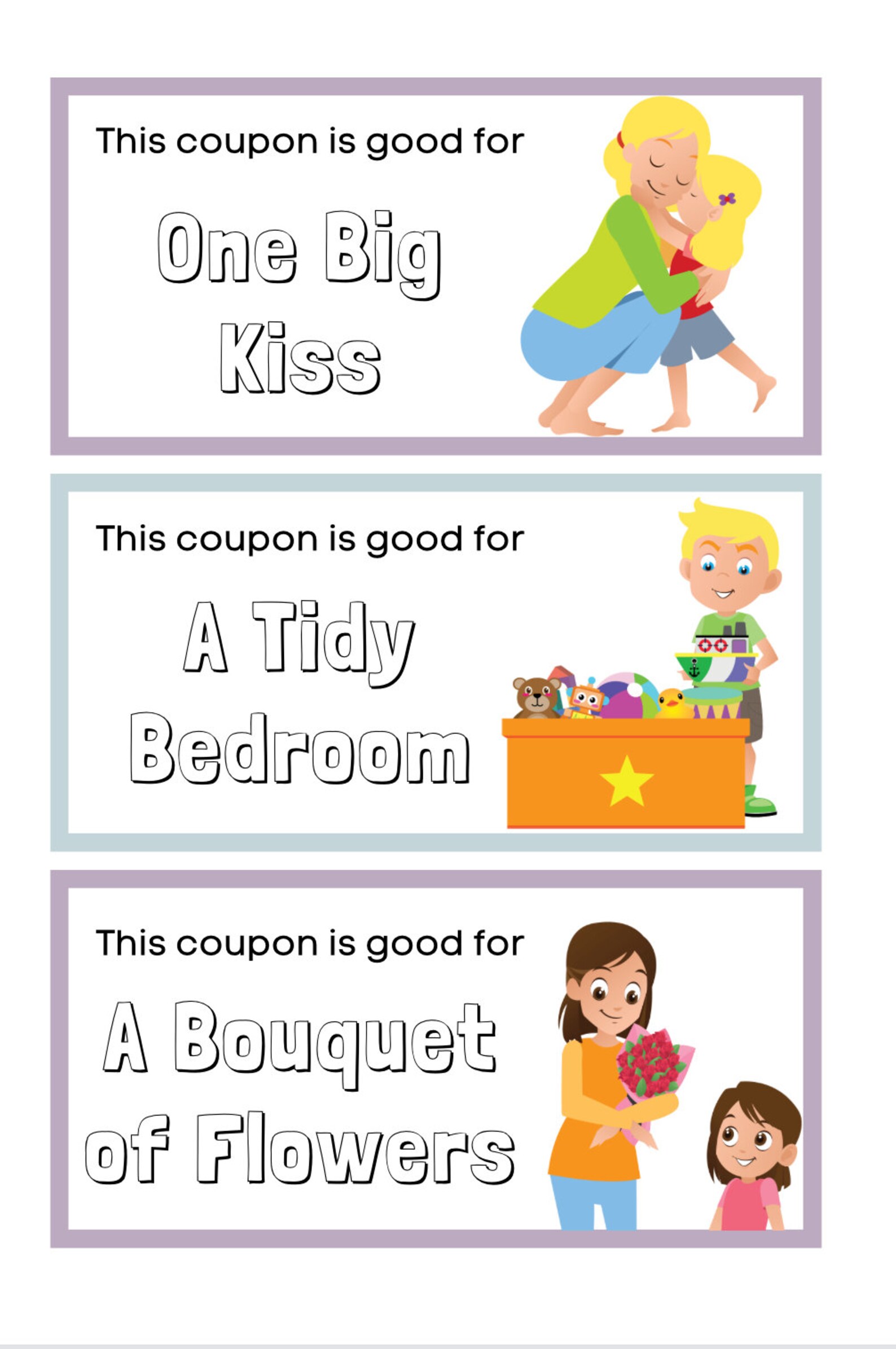 Mother’s Day Coloring Coupon Book for Kids - Personalized Gift for Mom ...