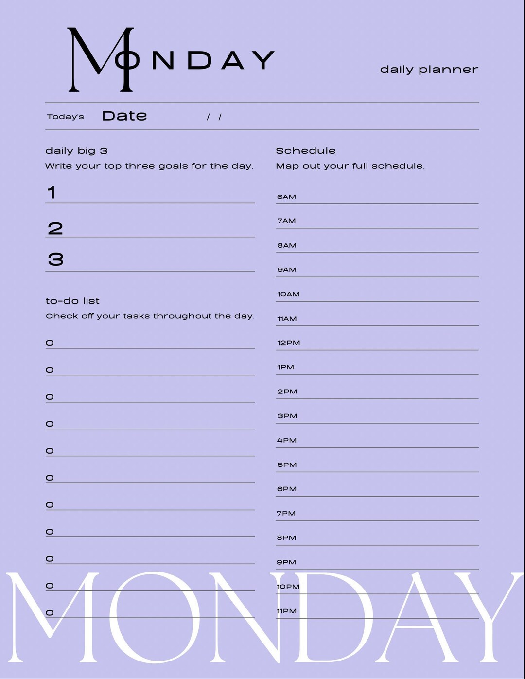 Daily Planner-7 Pages *instant Download* - Etsy