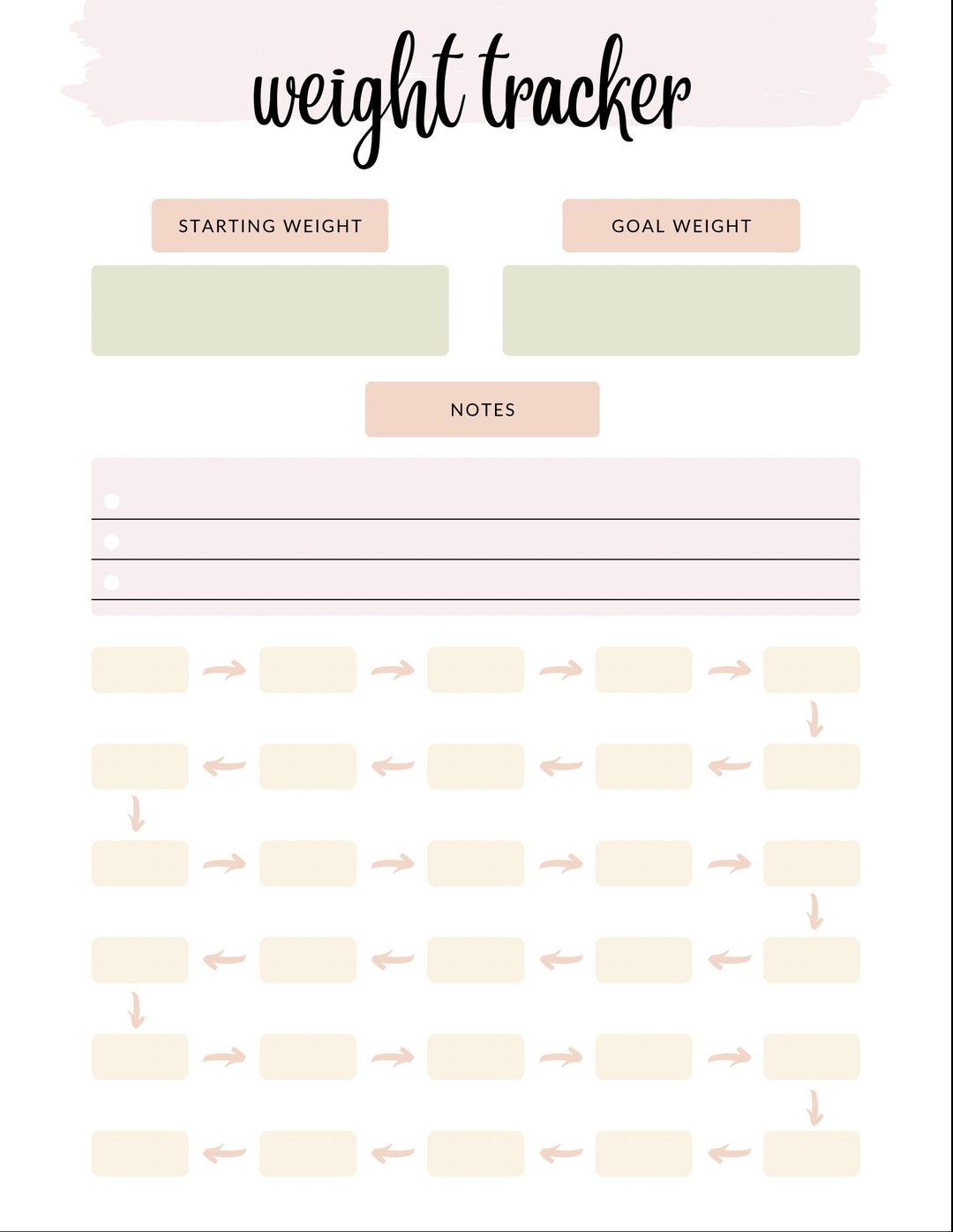 Weight Tracker *instant Download* - Etsy