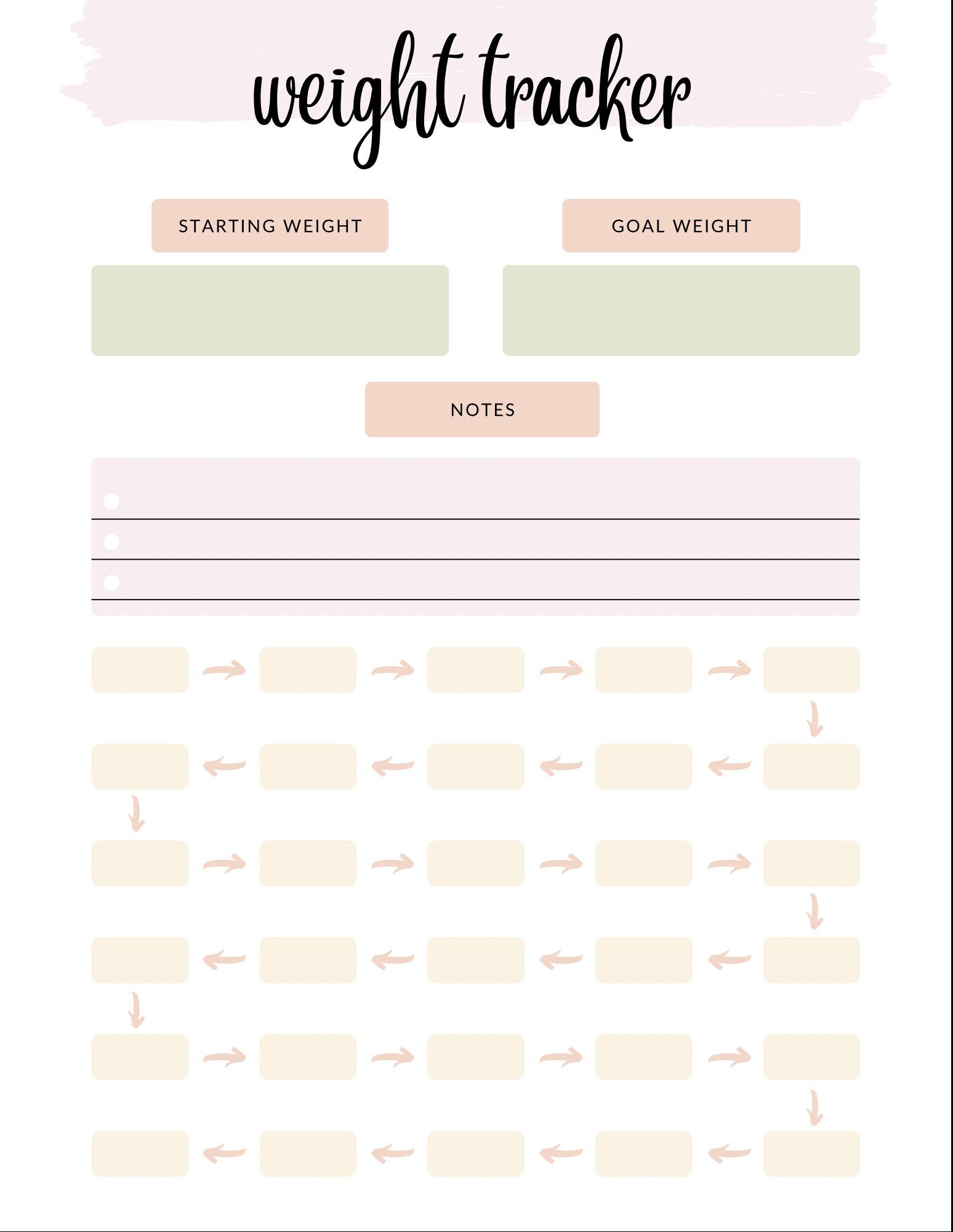 Weight Tracker *instant Download* - Etsy