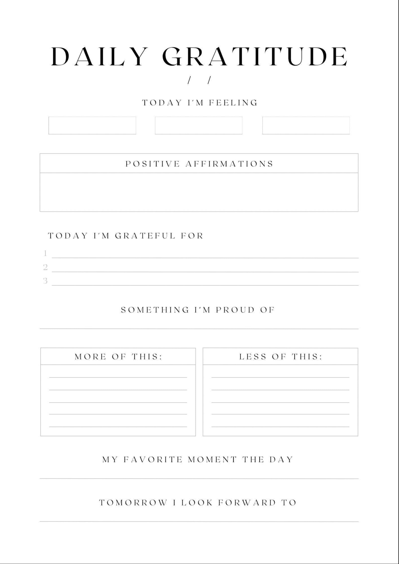 Gratitude Journaling *instant Download* - Etsy