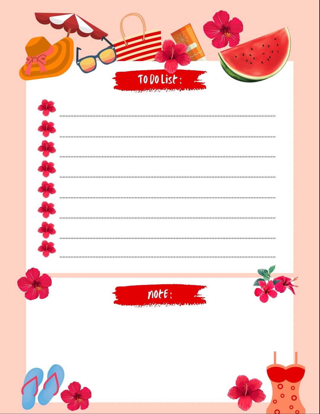 Summer to Do List *instant Download* - Etsy