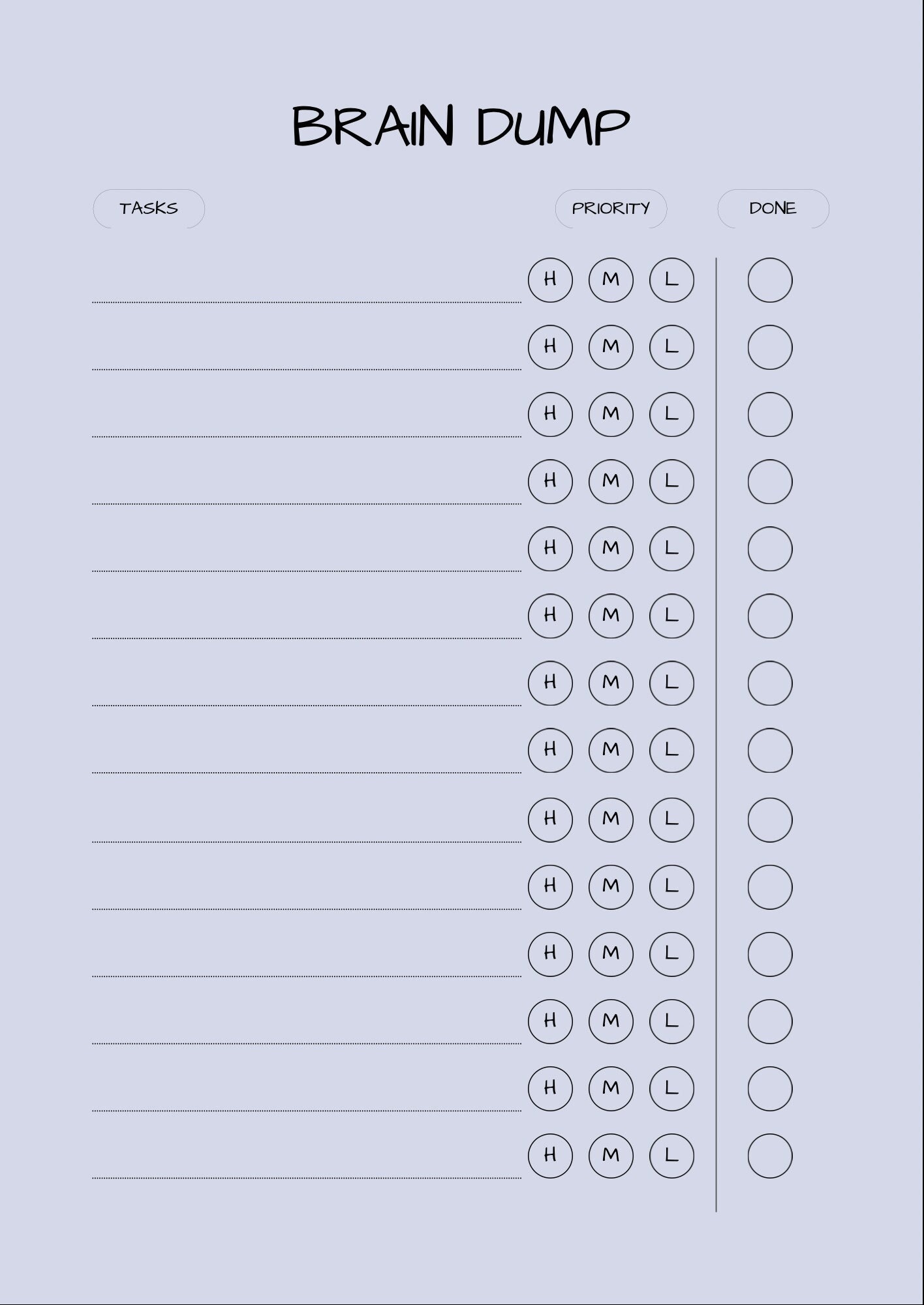 Brain Dump *instant Download* - Etsy