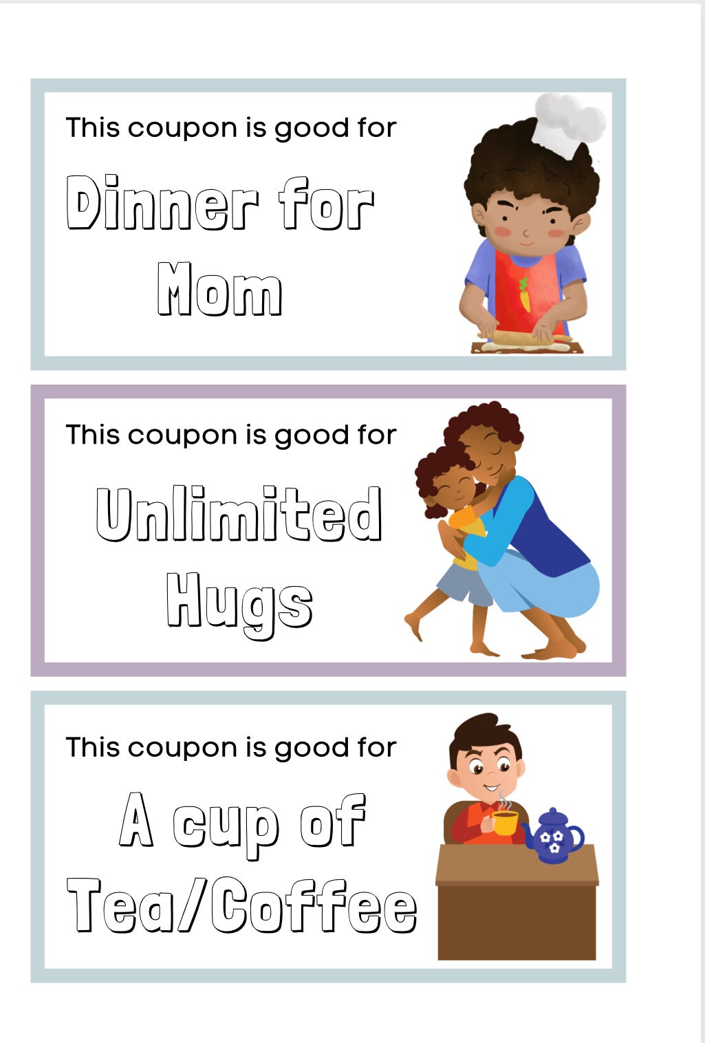 Mother’s Day Coloring Coupon Book for Kids - Personalized Gift for Mom ...