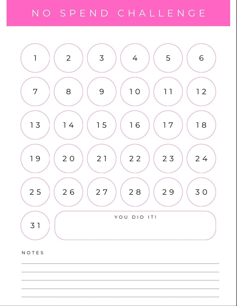 31 Day Savings Challenge *instant Download* - Etsy