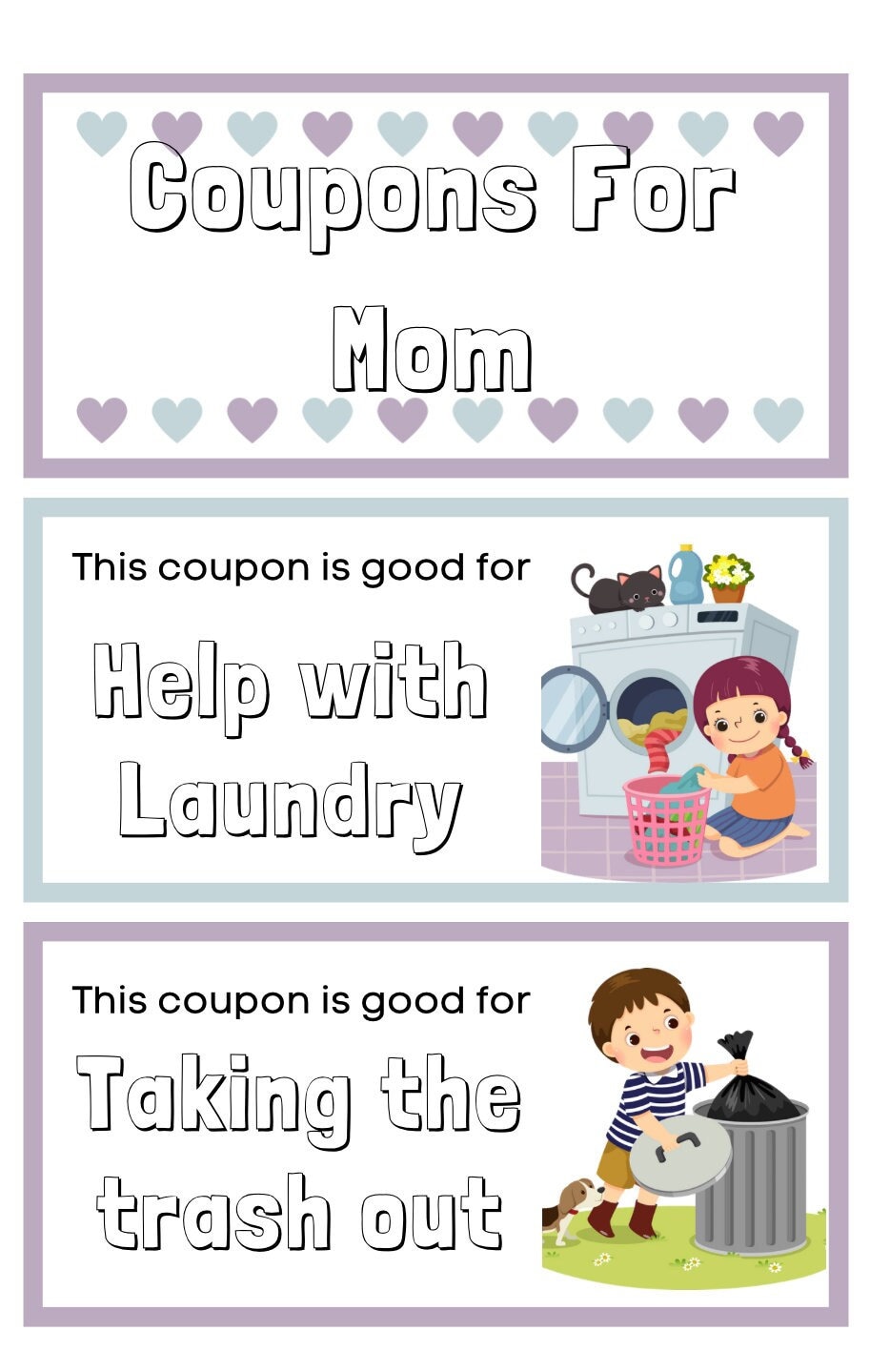 Mothers Day Coloring Coupon Book for Kids Personalized Gift for Mom ...