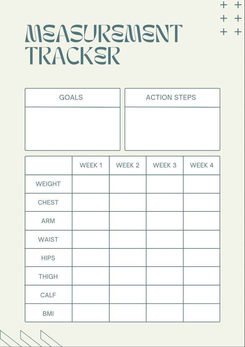 Body Measurement Tracker *instant Download* - Etsy