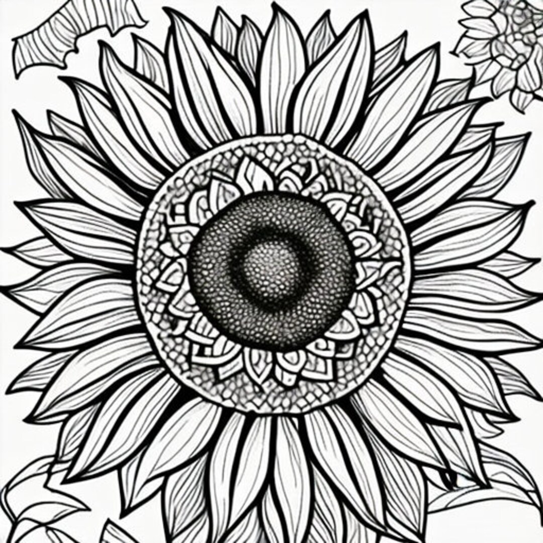 Sunflower Coloring 25 Pages *instant Download* - Etsy