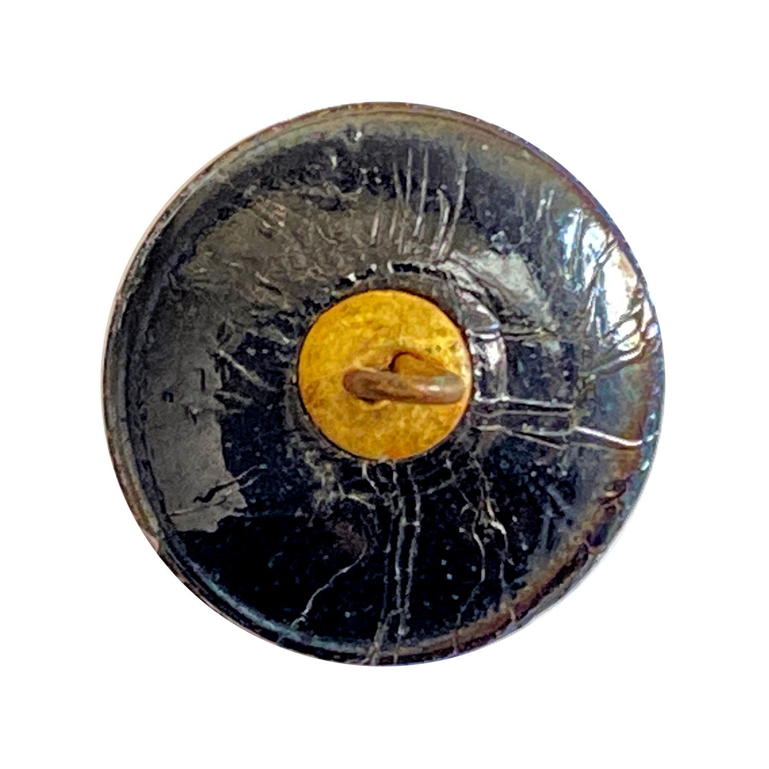 Antique Iridescent Black Glass Button, “lady Isabella” - Etsy