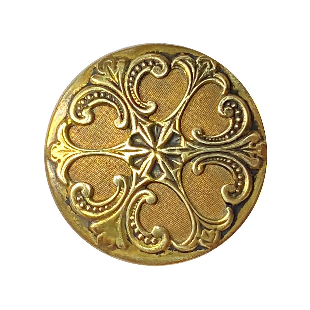 Antique Brass Button, Art-nouveau Design - Etsy