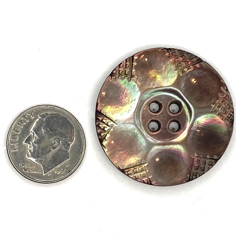 Antique Iridescent Carved Pearl Button, Stylized Floral - Etsy