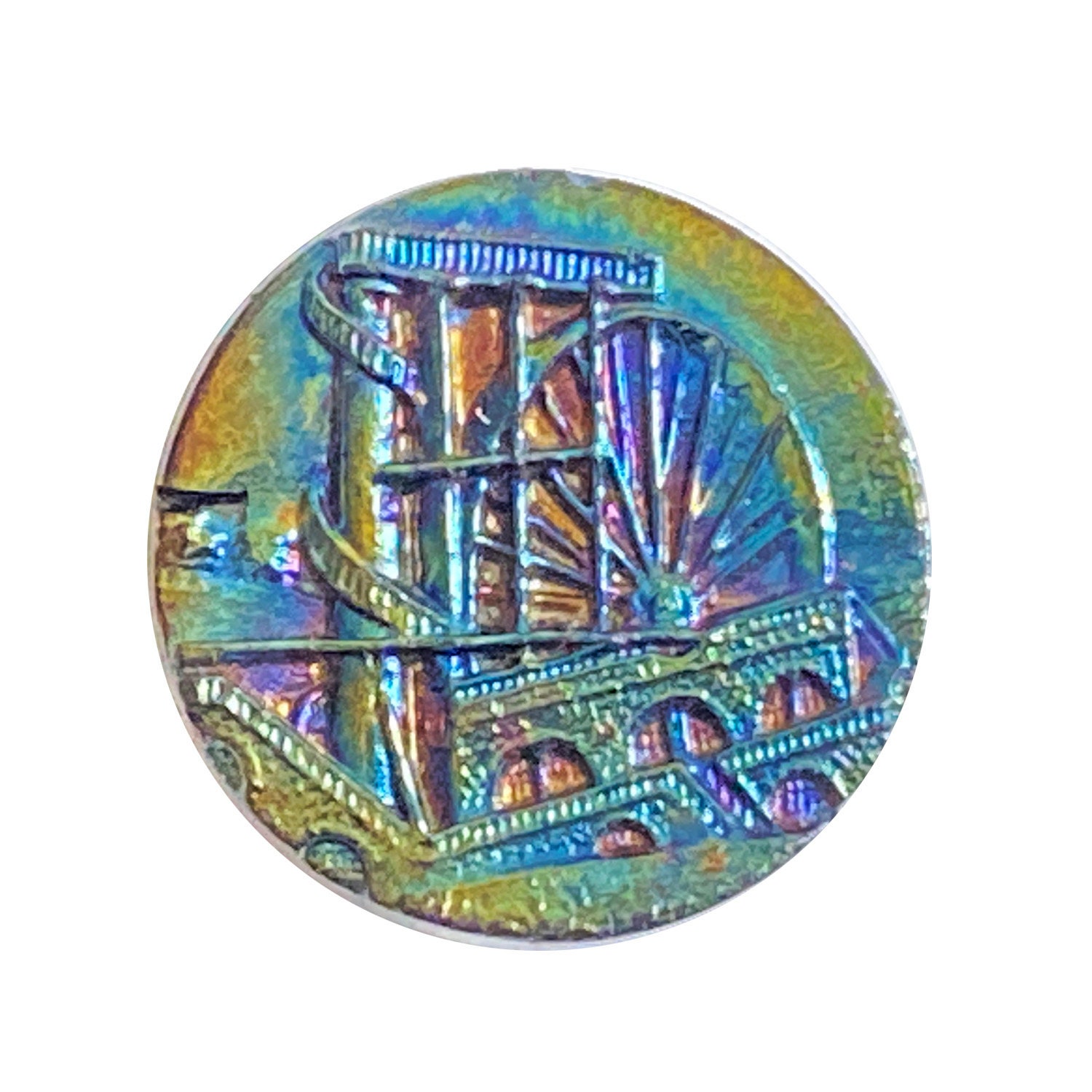 Antique Iridescent Black Glass Button, “lady Isabella” - Etsy