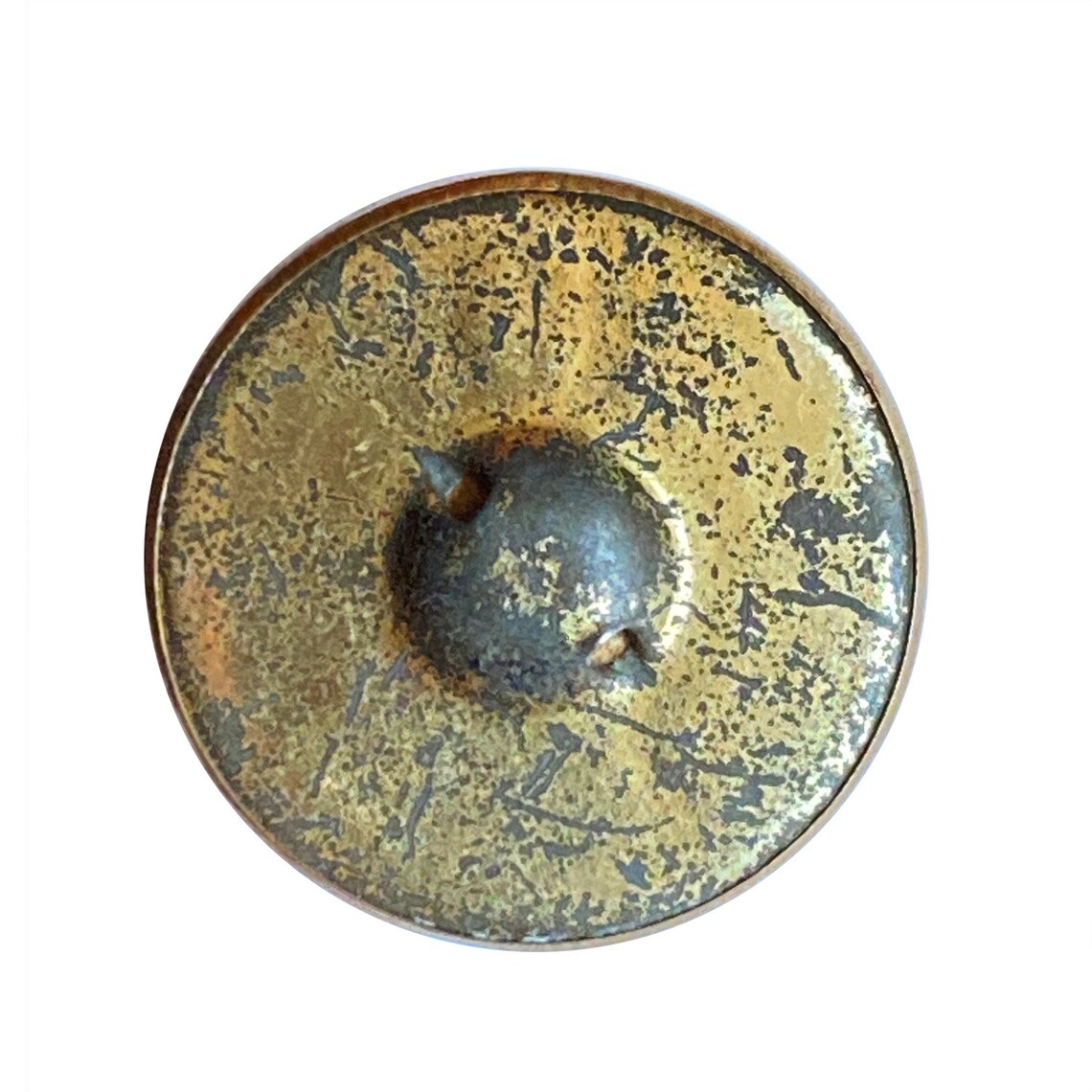 Celluloid Background Button, Copper Embellishment - Etsy