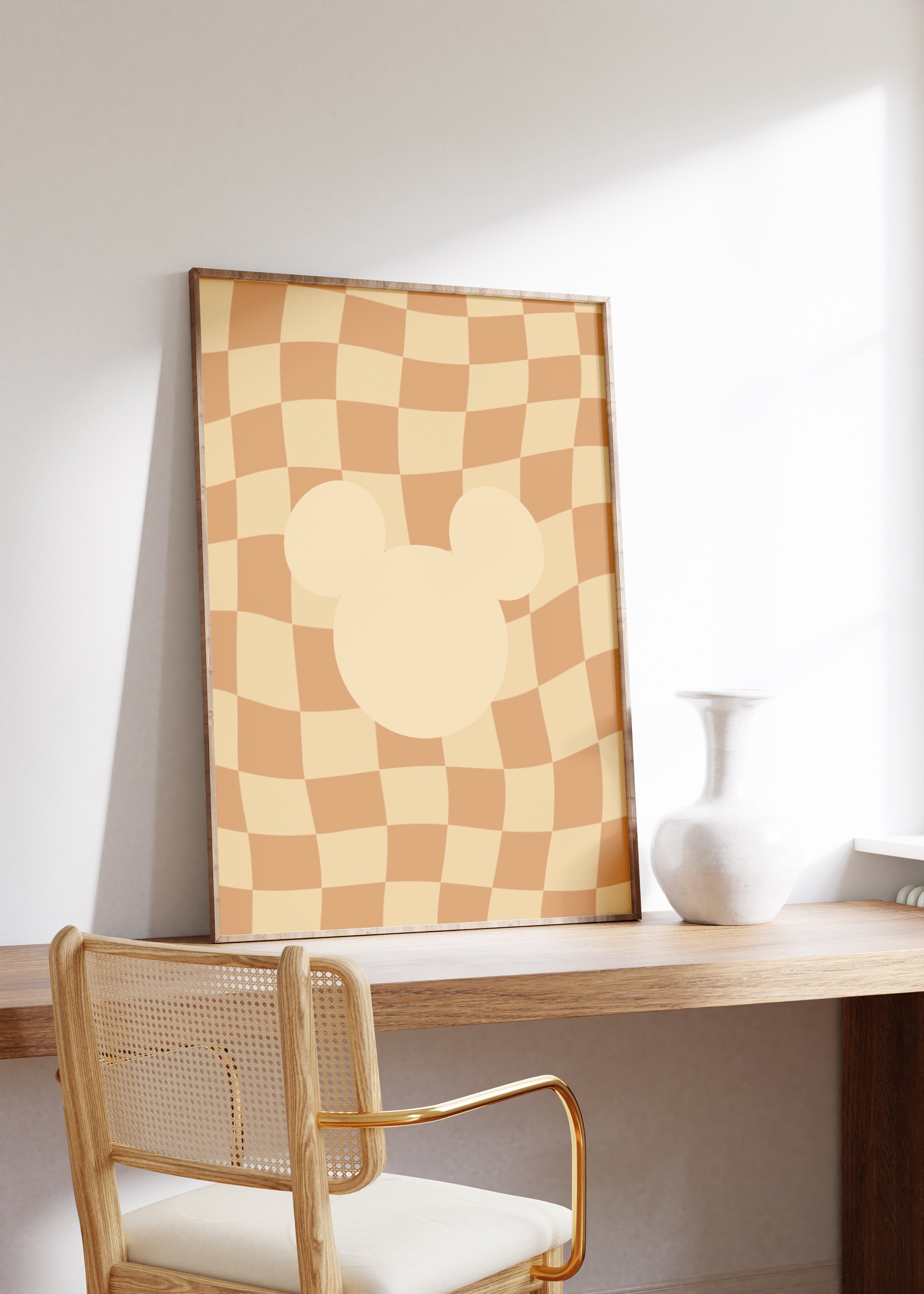 Mickey Wavy Checkered Print // Boho Mickey Shape Downloadable - Etsy