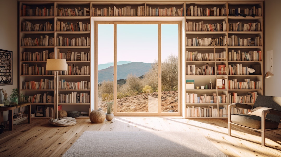 Professional Bookcase Zoom Background: Modern Home Office Backdrop - Etsy