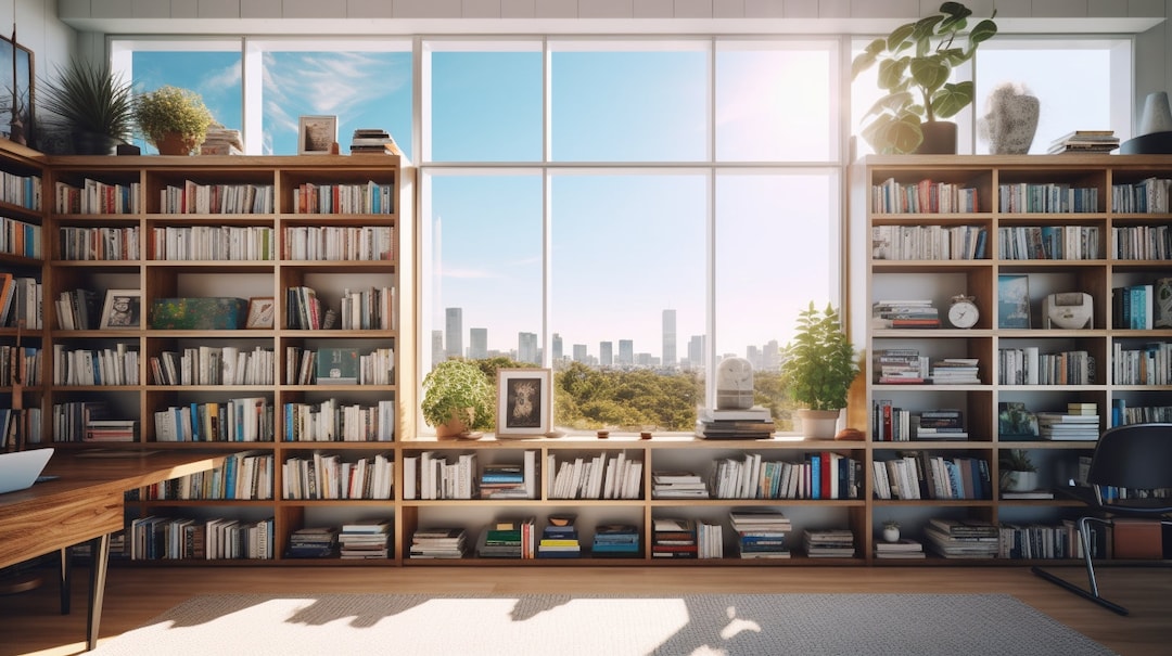 Professional Zoom Virtual Backgrounds Backdrop Bookcase Home Office ...