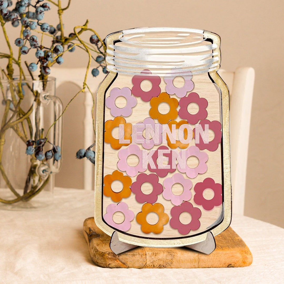 Personalized Daisy Reward Jar for Kids, Classroom Teacher Floral Jar ...