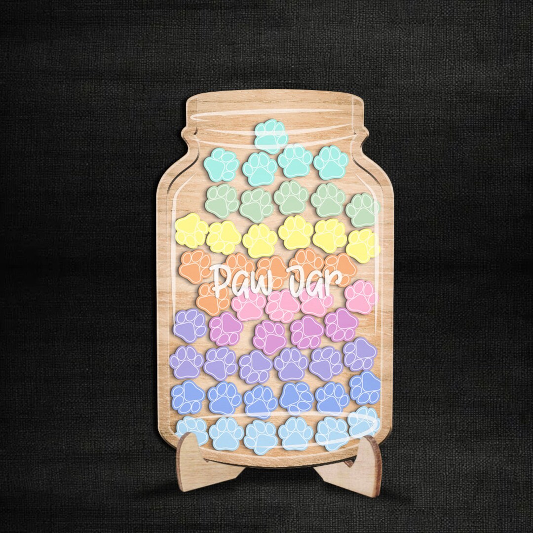 Personalized Paw Reward Jar, Colorful Classroom Decor, Teacher Gift - Etsy