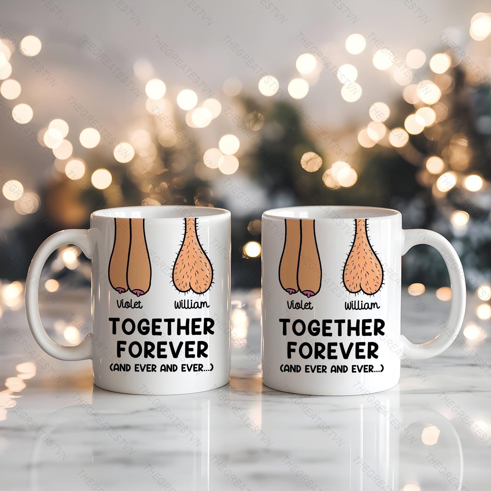 Personalized Together Forever Ceramic Coffee Mug, Funny Couple Gift - Etsy