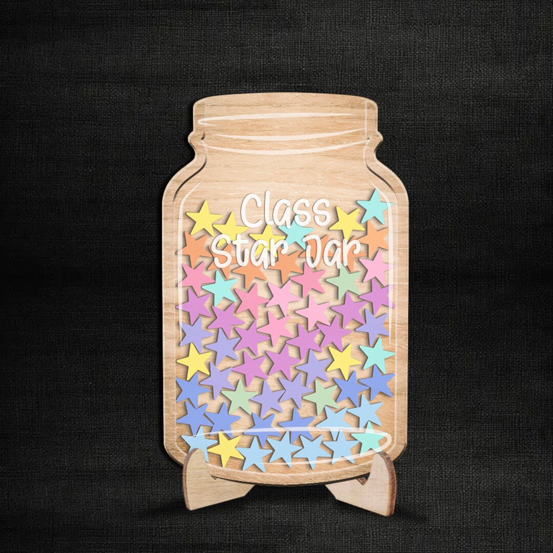 Personalized Reward Jar for Kids, Classroom Teacher Star Jar, Reward ...