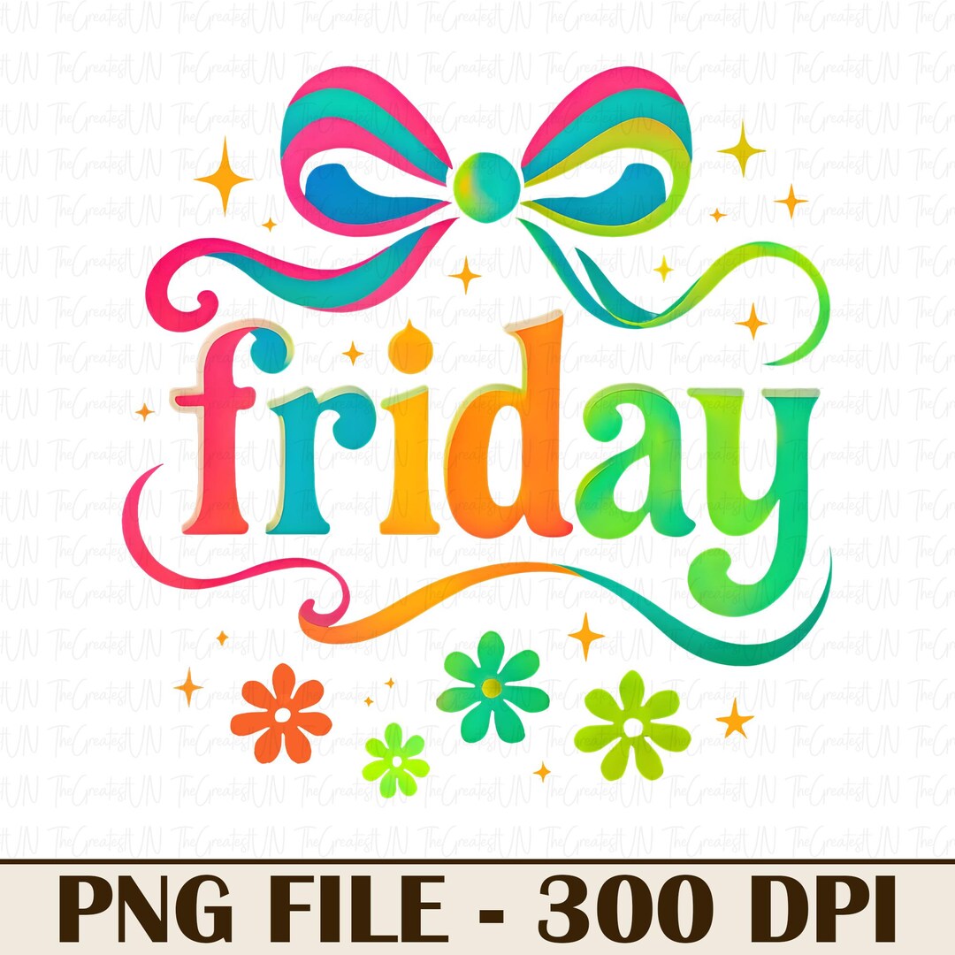 Happy Friyay Png, Retro Neon Friyay Png, Neon Teacher Friday Png ...