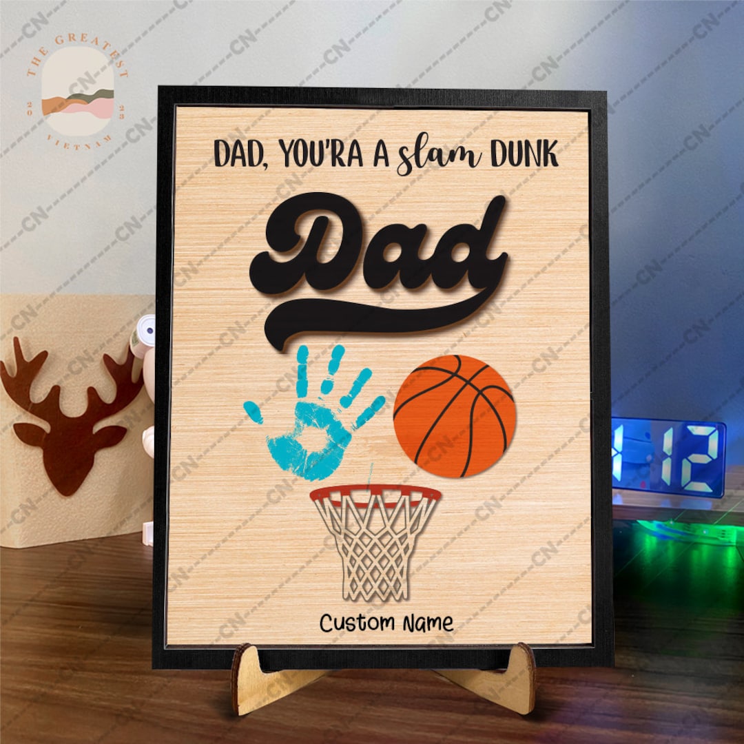 Custom DIY Handprint Sign From Kids, Personalized Father's Day Sign ...
