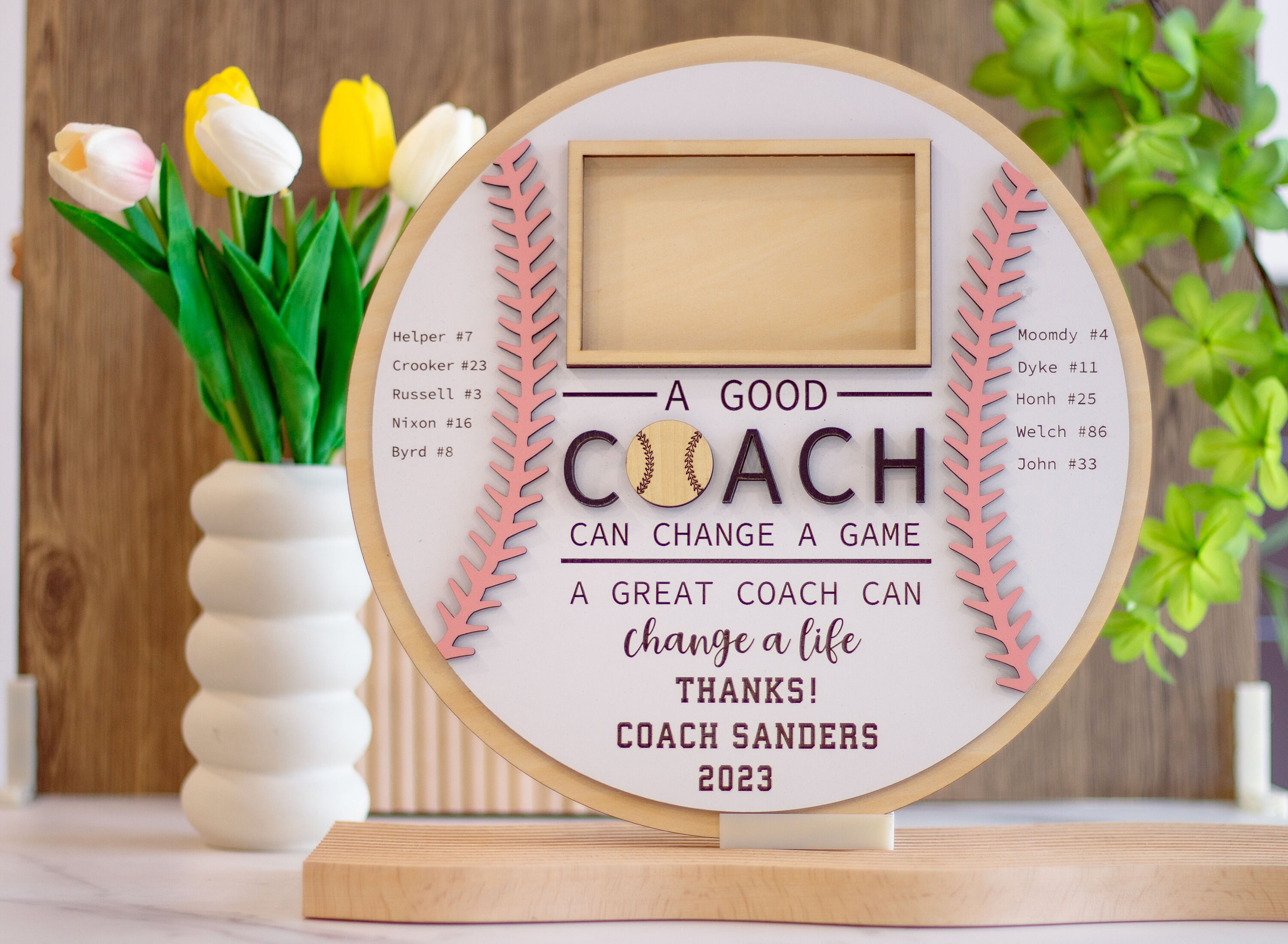 Custom Baseball Coach Wooden Sign, End of Season Manager Gift, Team ...