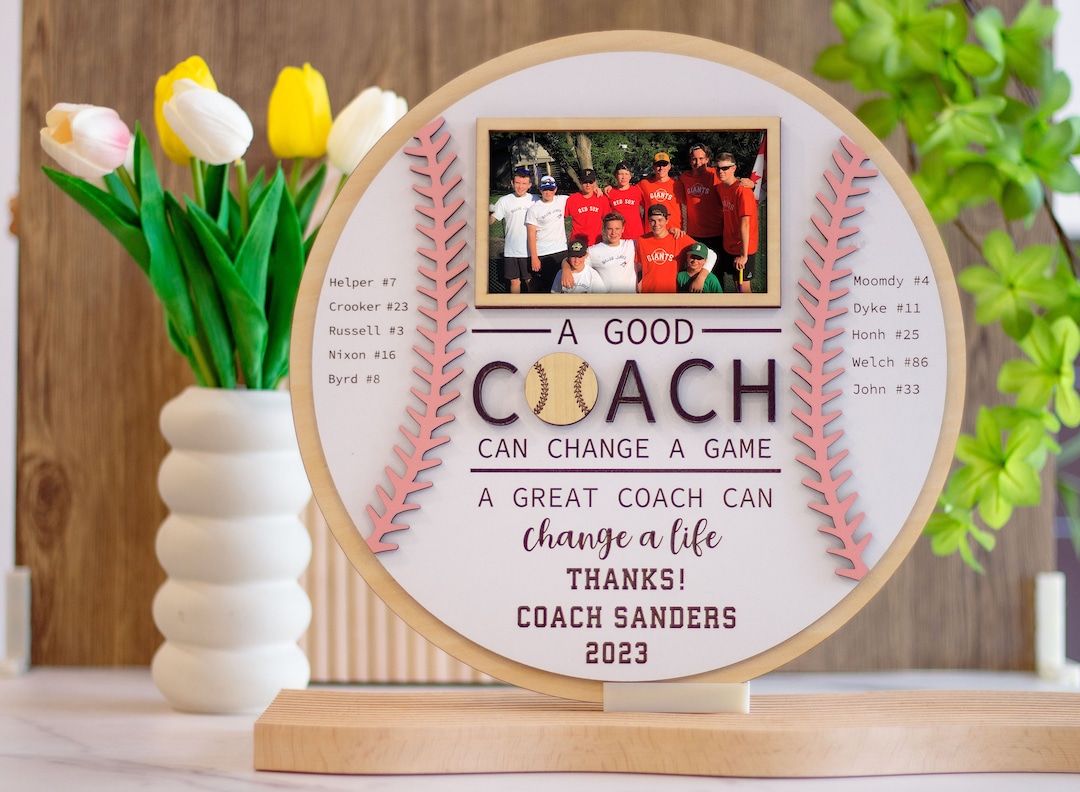 Custom Baseball Coach Wooden Sign, End of Season Manager Gift, Team ...