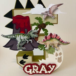 Dinosaur 3D Number or Letter - Etsy