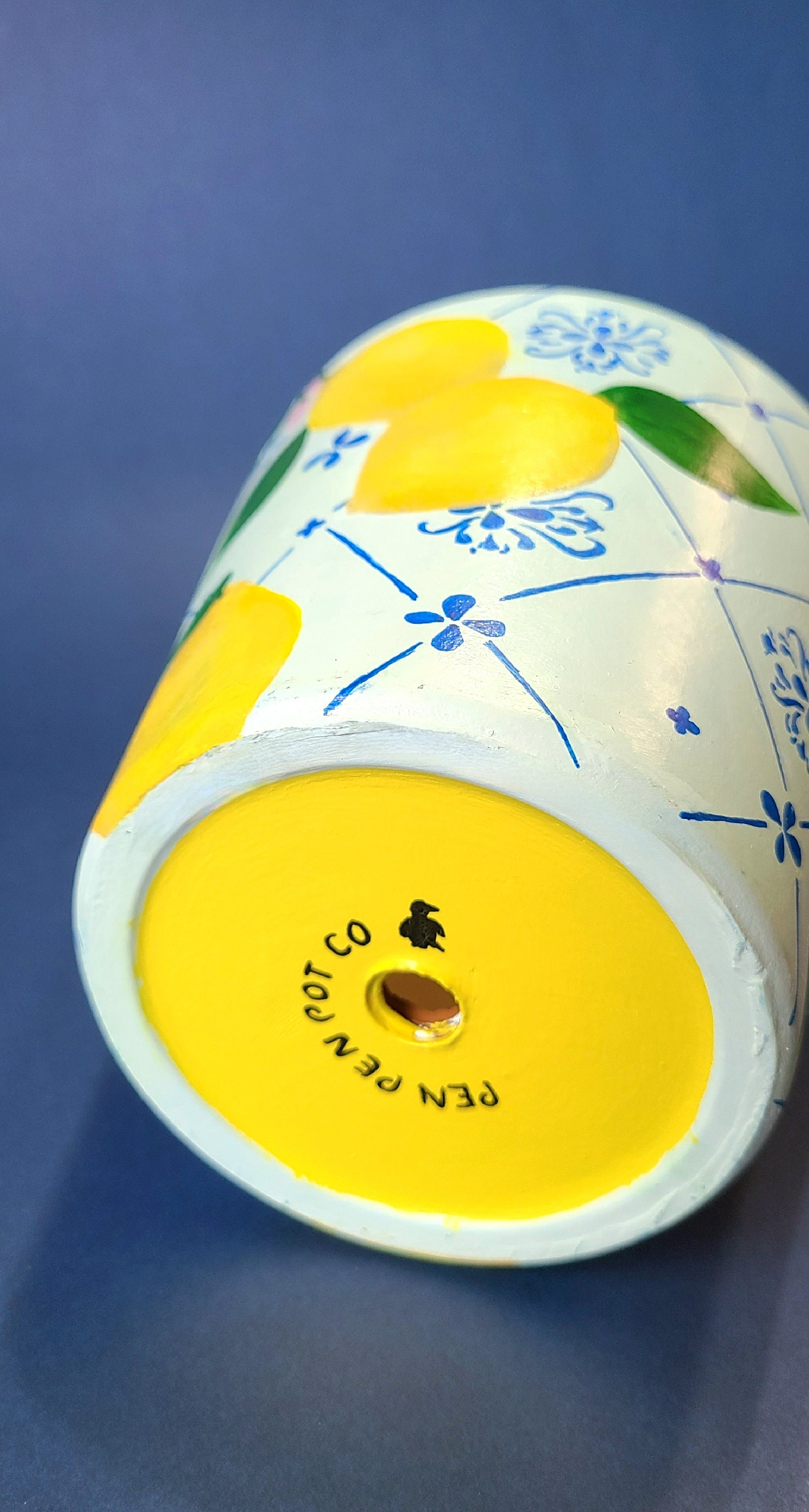 Italian Inspired Lemons Hand Painted Pot - Etsy