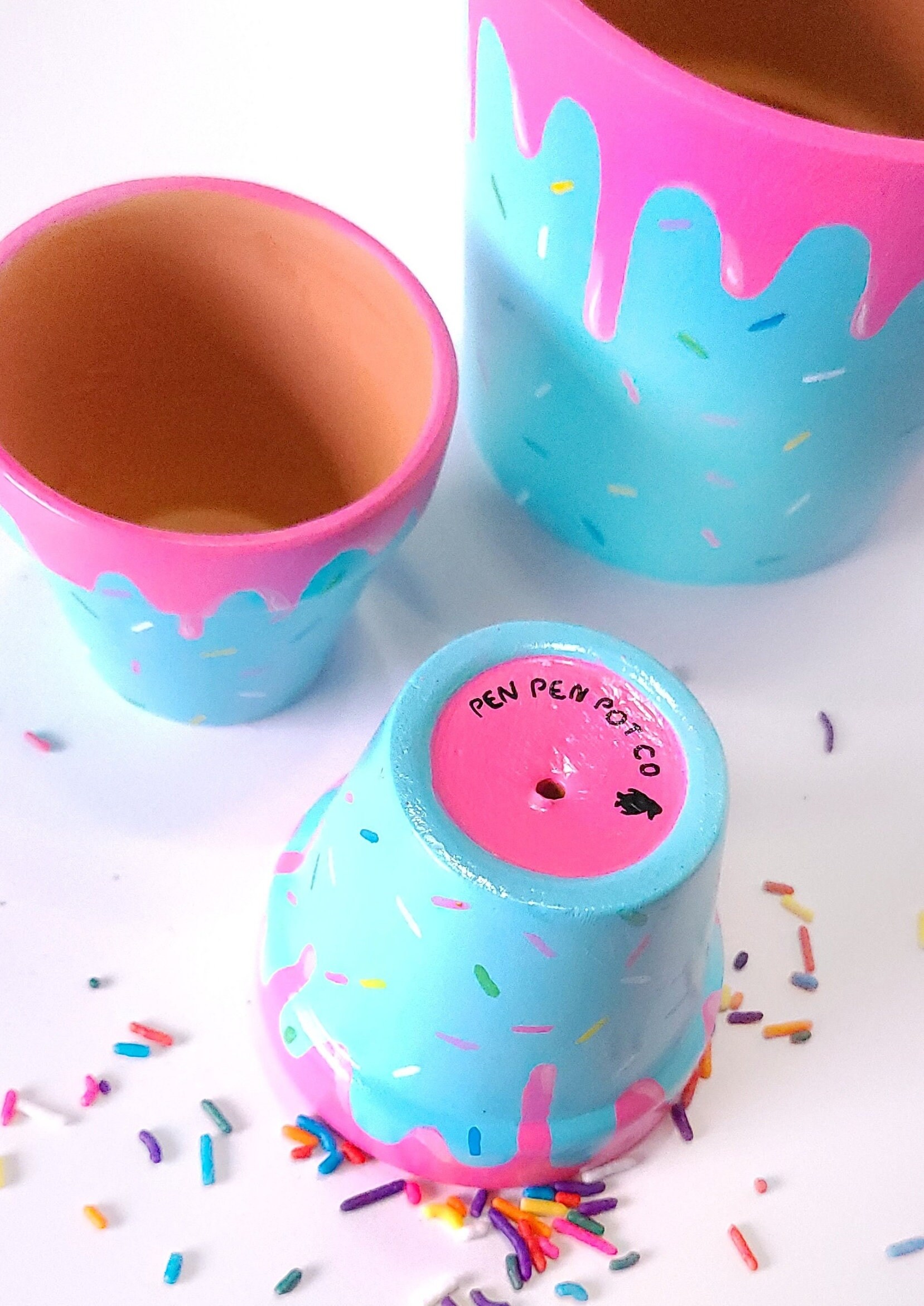 Drip Cake Hand Painted Pot - Etsy