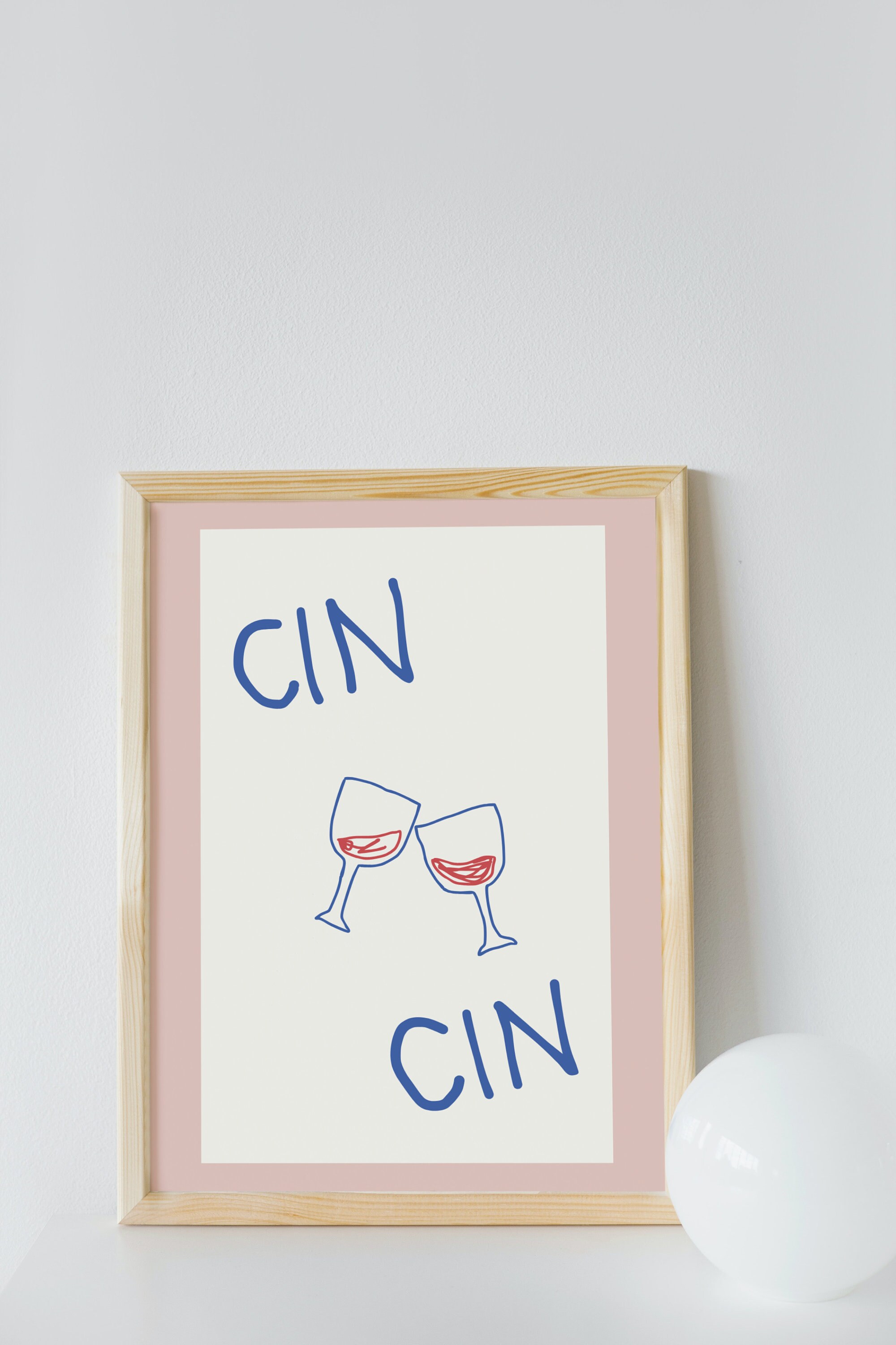 CIN CIN Digital Poster I Cin Cin Print I Wine Glasses Cheers - Etsy