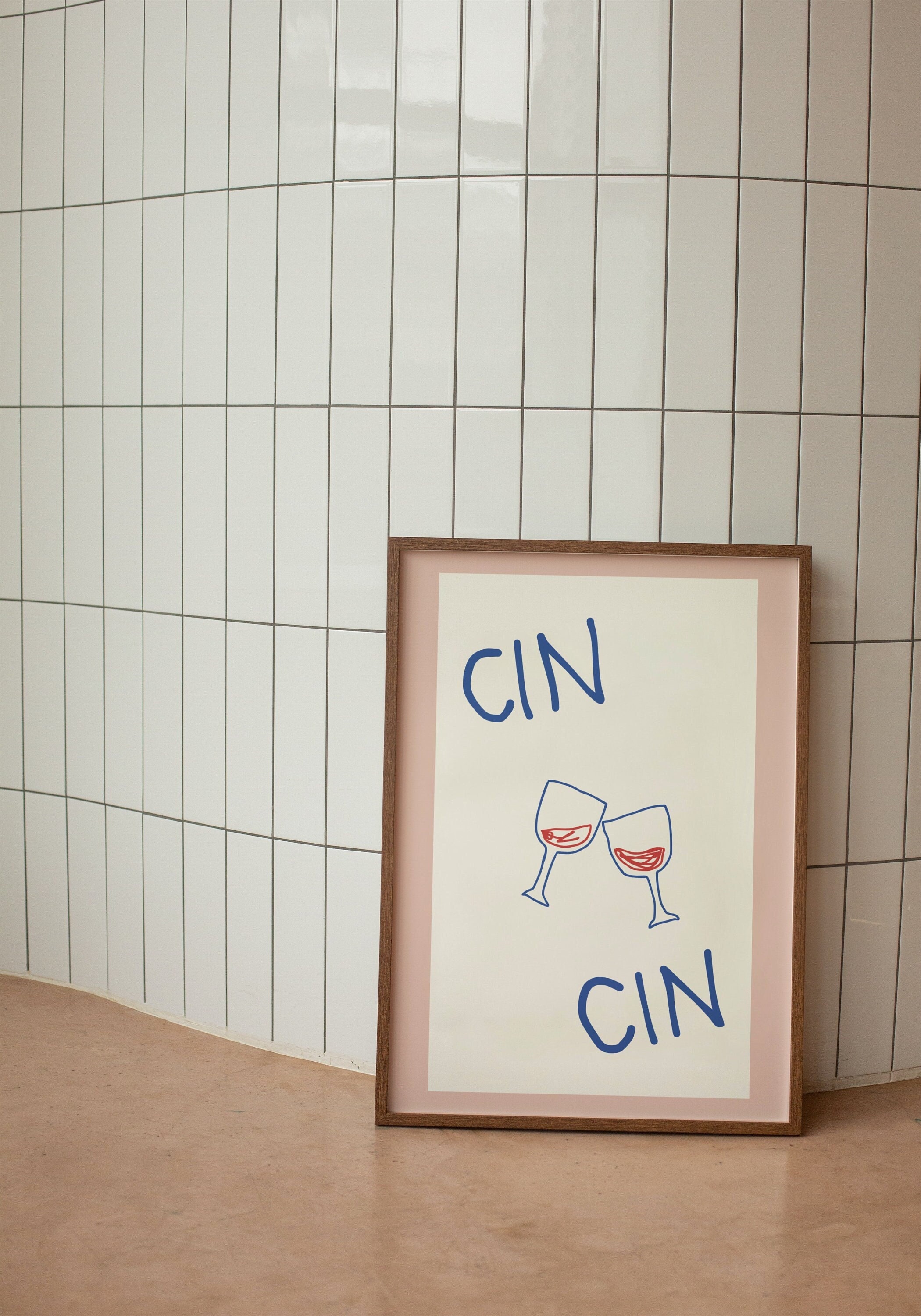 CIN CIN Digital Poster I Cin Cin Print I Wine Glasses Cheers Print I ...