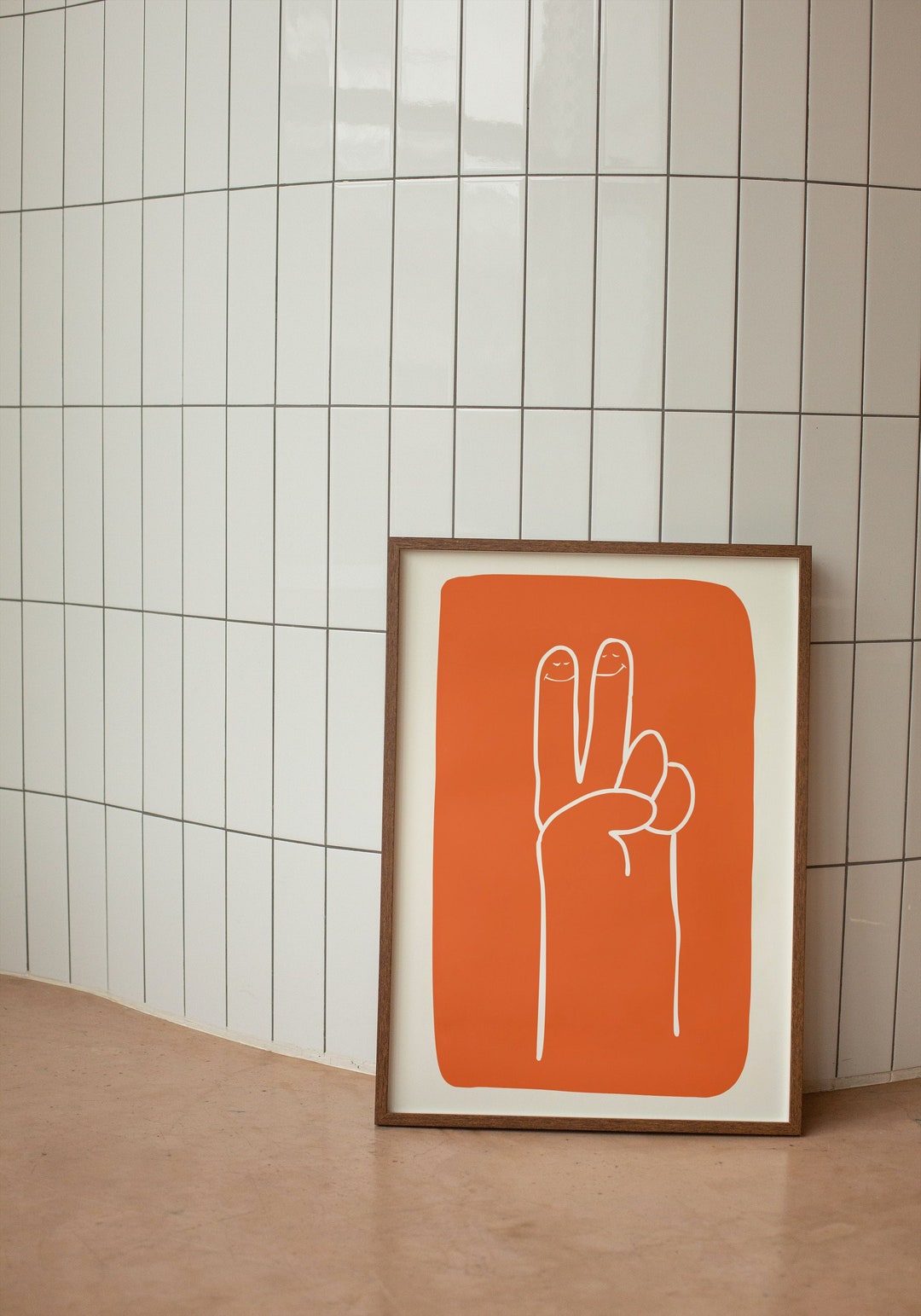 Smiling Fingers Digital Poster I Minimal Illustration Art I ...